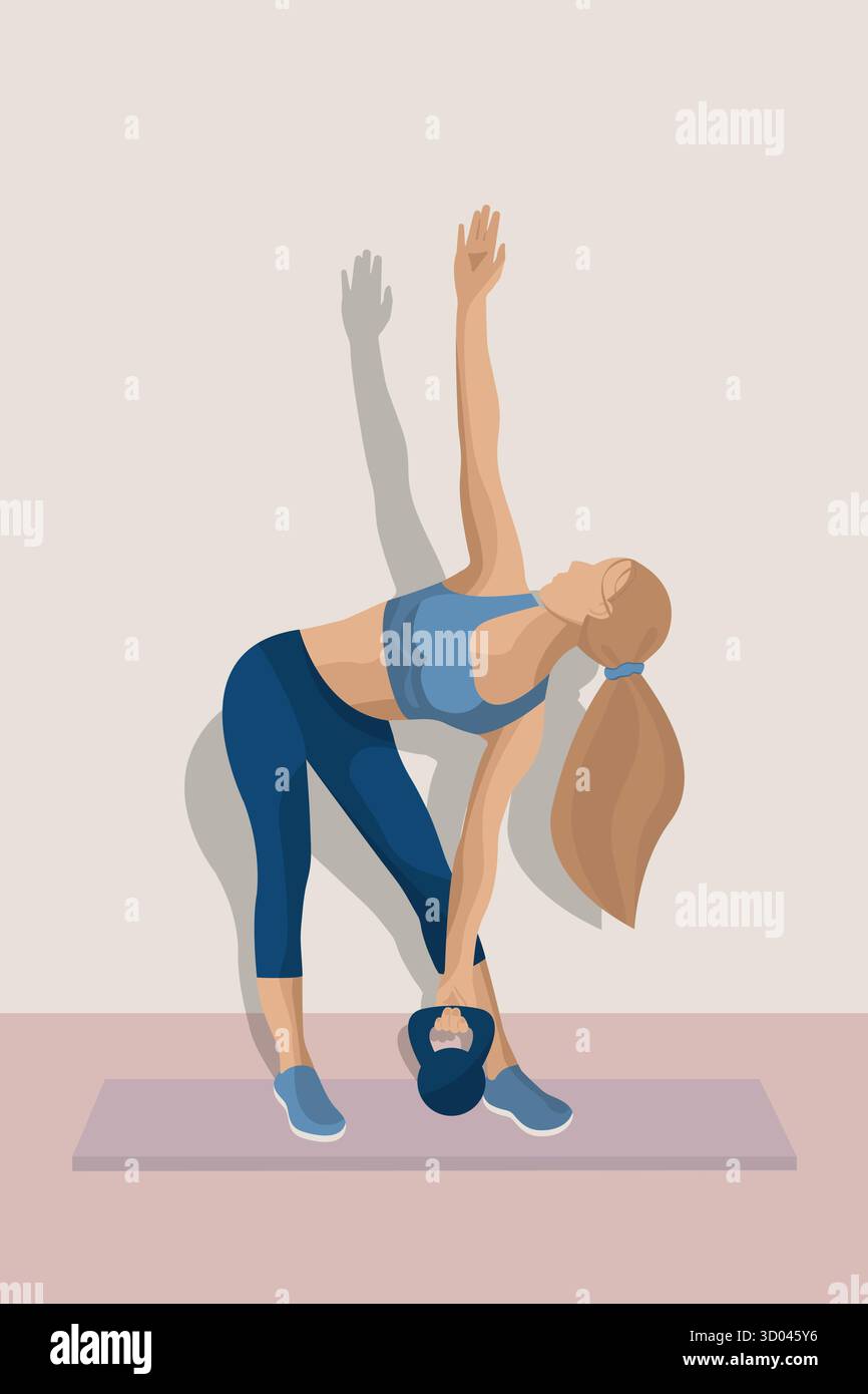 A fitness enthusiast performs a dynamic stretching exercise using a ...