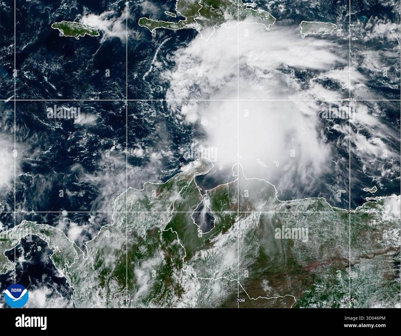 This NOAA satellite image taken at 11:40 a.m. EST on Tuesday, Oct. 21 ...
