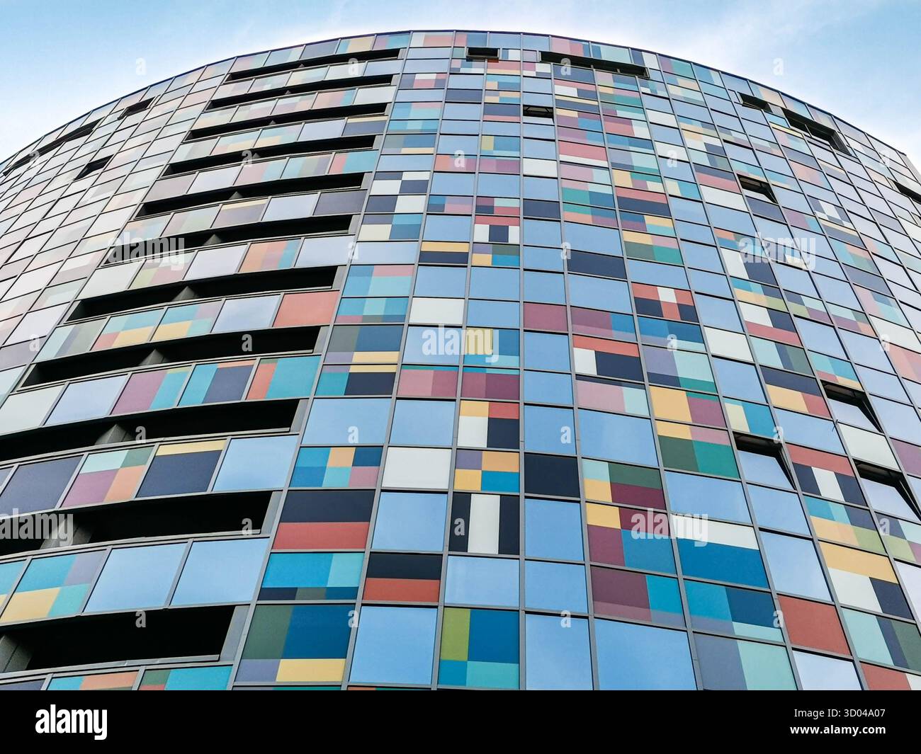 Colorful modern building facade showcases a unique design with ...