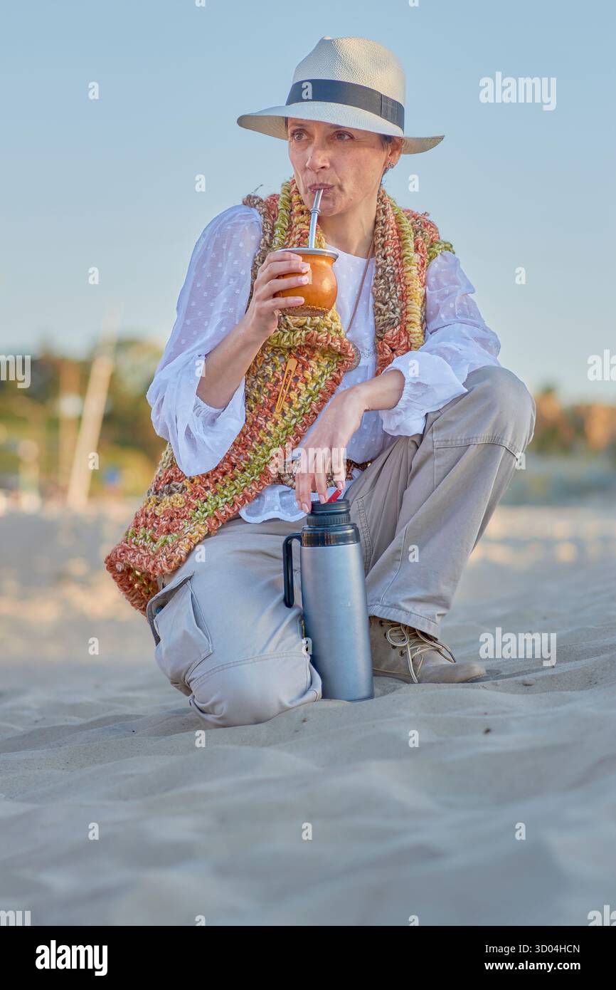 Woman in bohemian crochet hi-res stock photography and images - Alamy