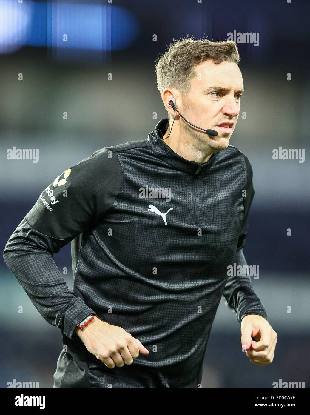 Referee, Ben Toner at warm up during the Sky Bet Championship match ...