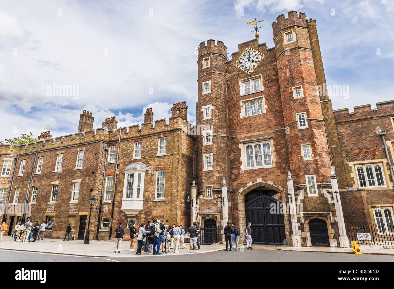 St James's Palace gatehouse, Tudor brick royal residence. London, UK ...