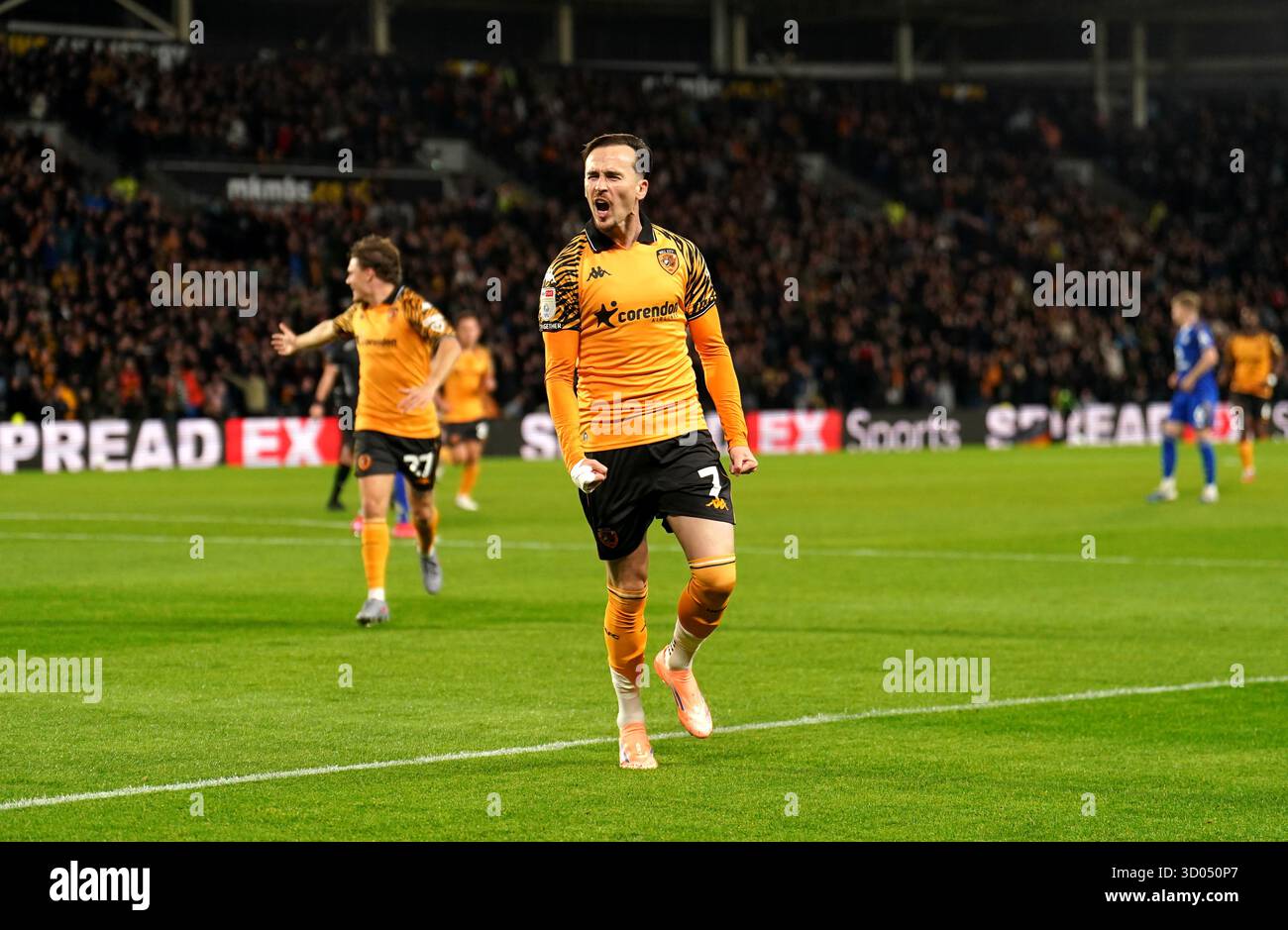 Hull City's Liam Millar celebrates scoring their side's first goal of ...