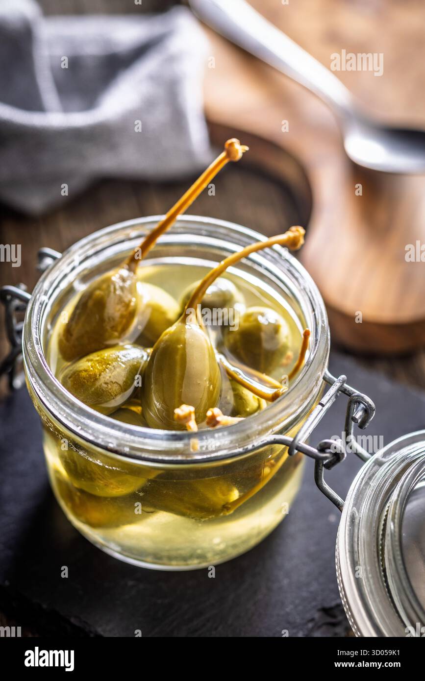 Pickled capers in glass hi-res stock photography and images - Alamy