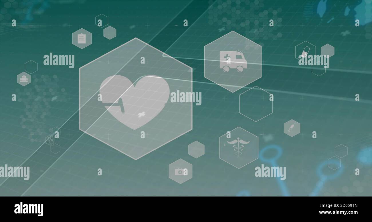 Ekg hexagon hi-res stock photography and images - Alamy