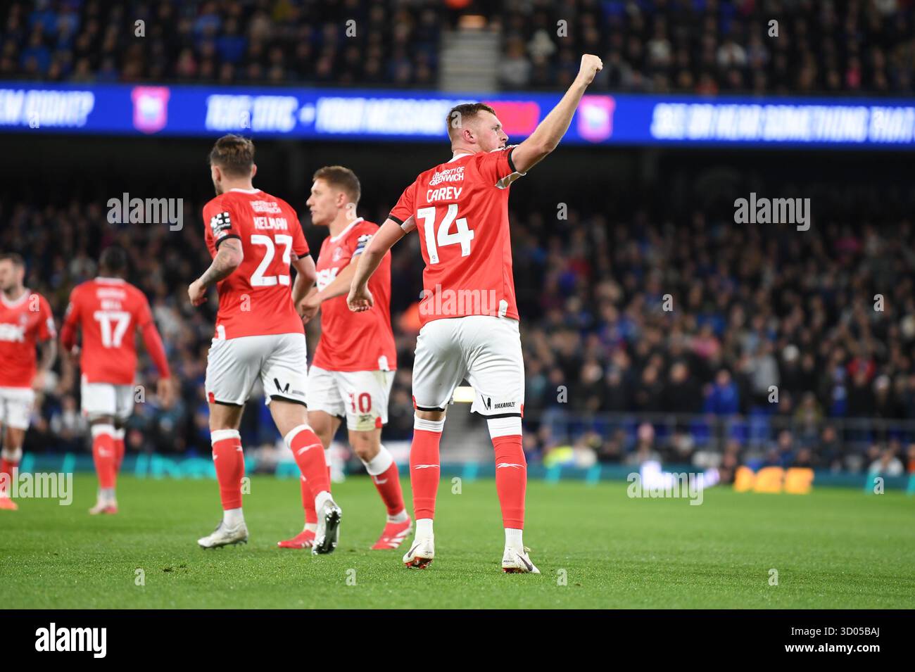 Ipswich, England. 21st Oct 2025. Sonny Carey celebrates after scoring ...