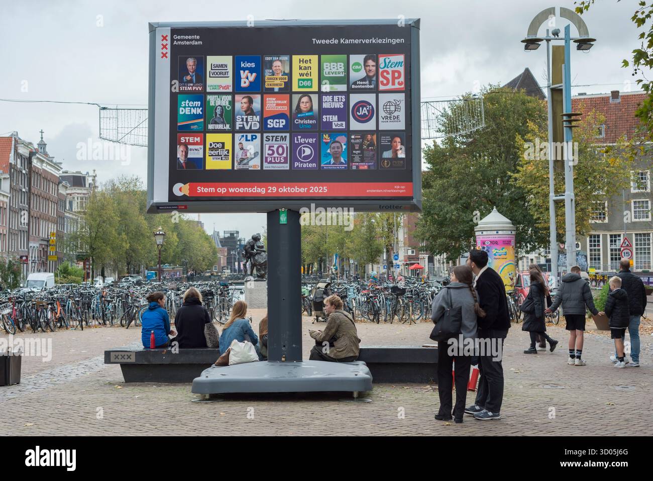 Amsterdam, Nieuwmarkt - October 21, 2025: billboard with election ...