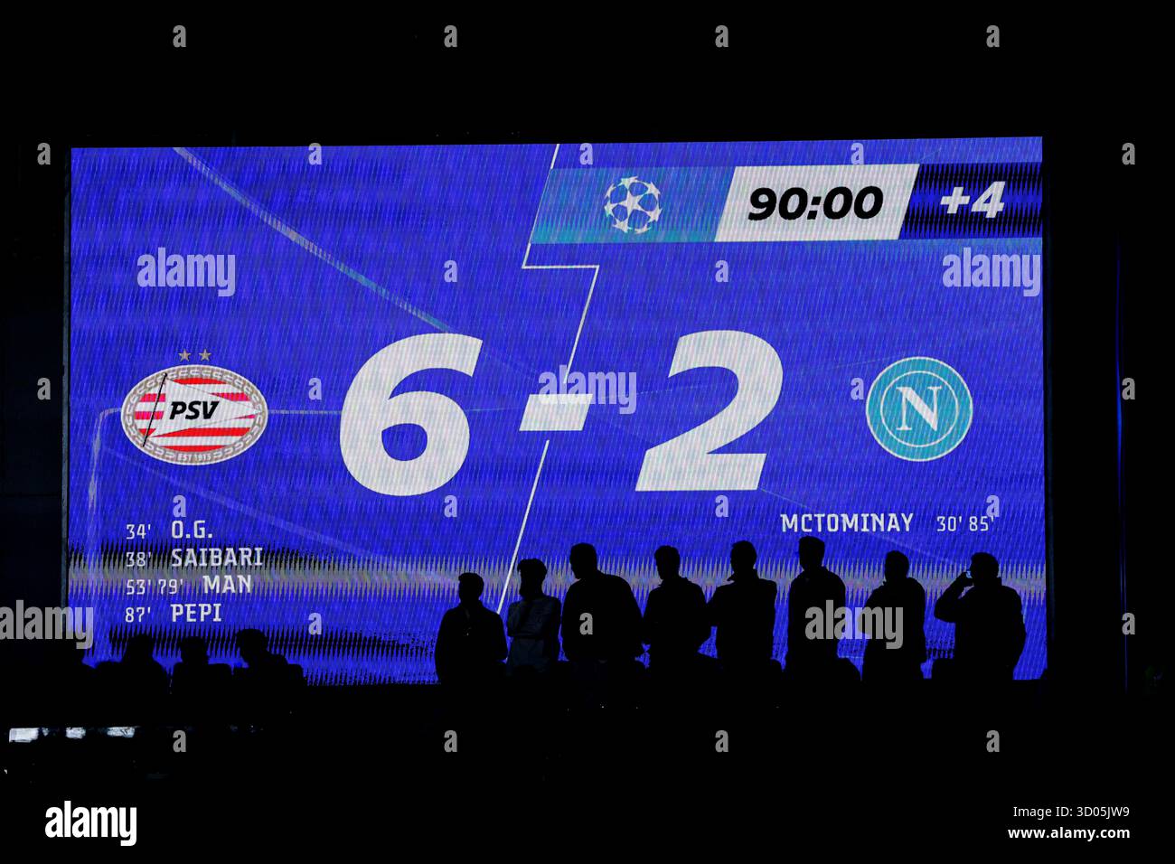 scoreboard end result 6-2 during the UEFA Champions League 2025/26 ...