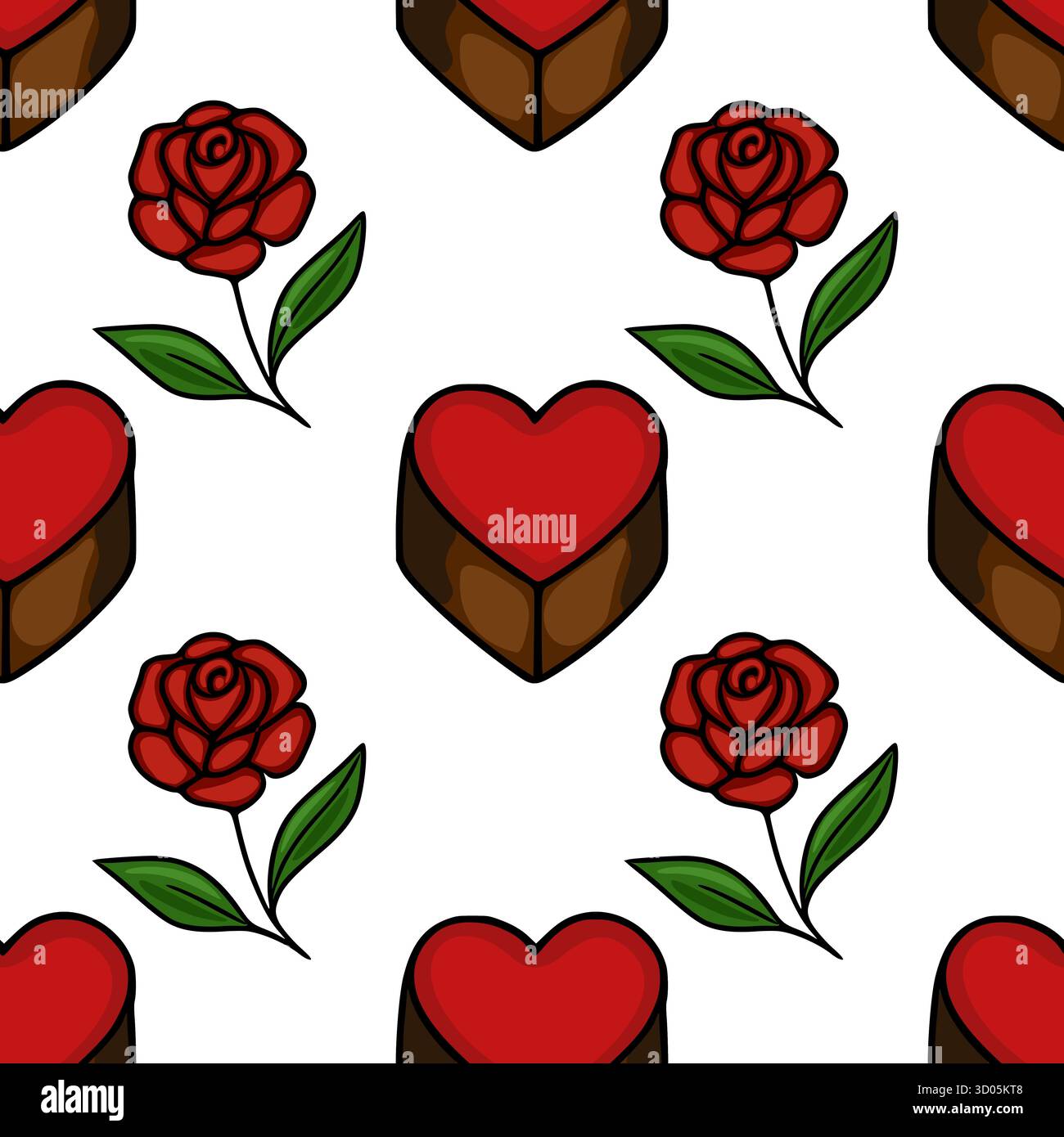 Red heart shaped roses Stock Vector Images - Alamy