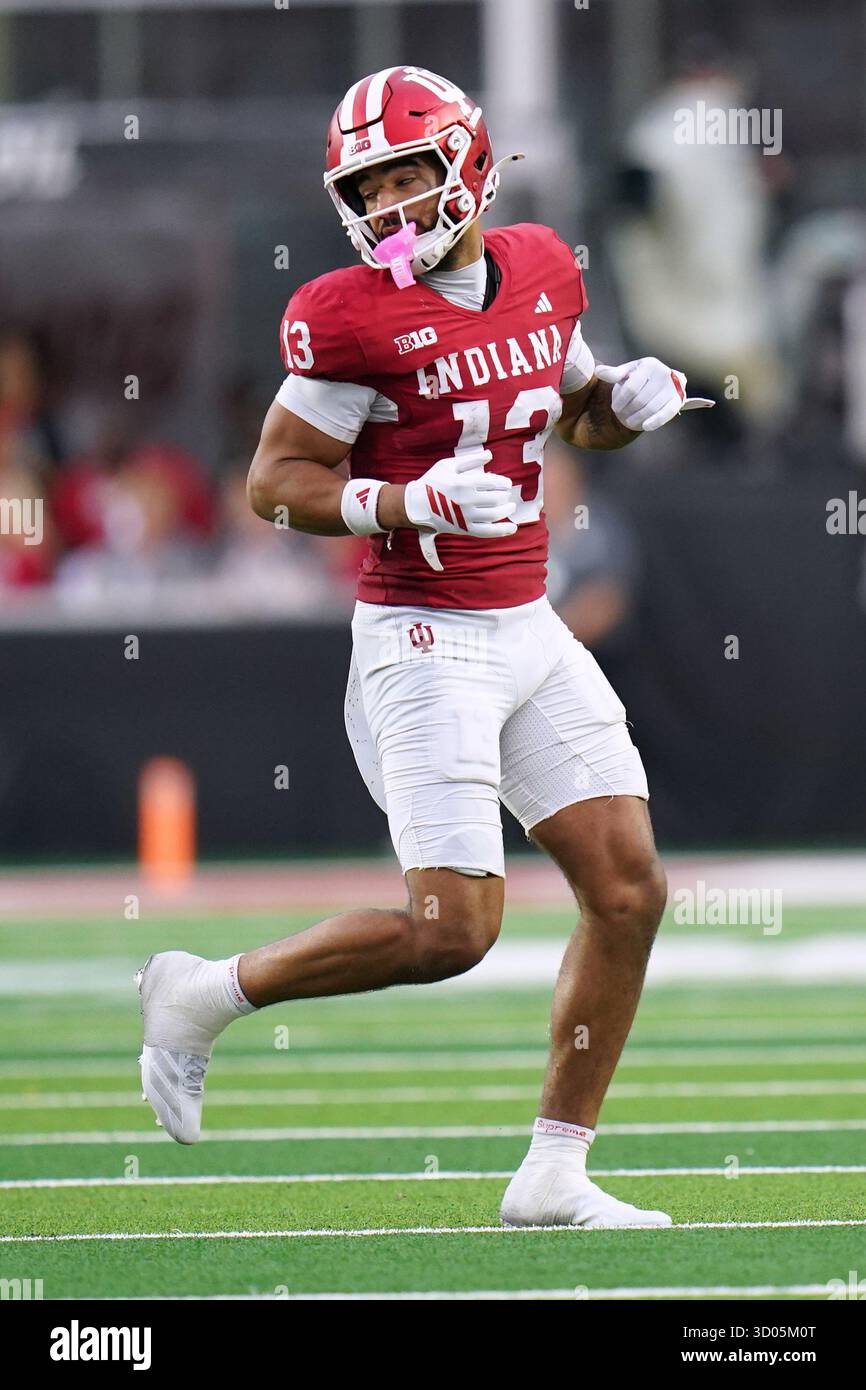 Indiana wide receiver Elijah Sarratt (13) during an NCAA football game ...