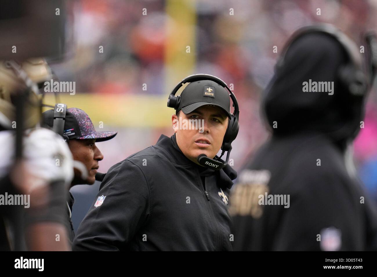 New Orleans Saints head coach Kellen Moore stands on the sidelines ...