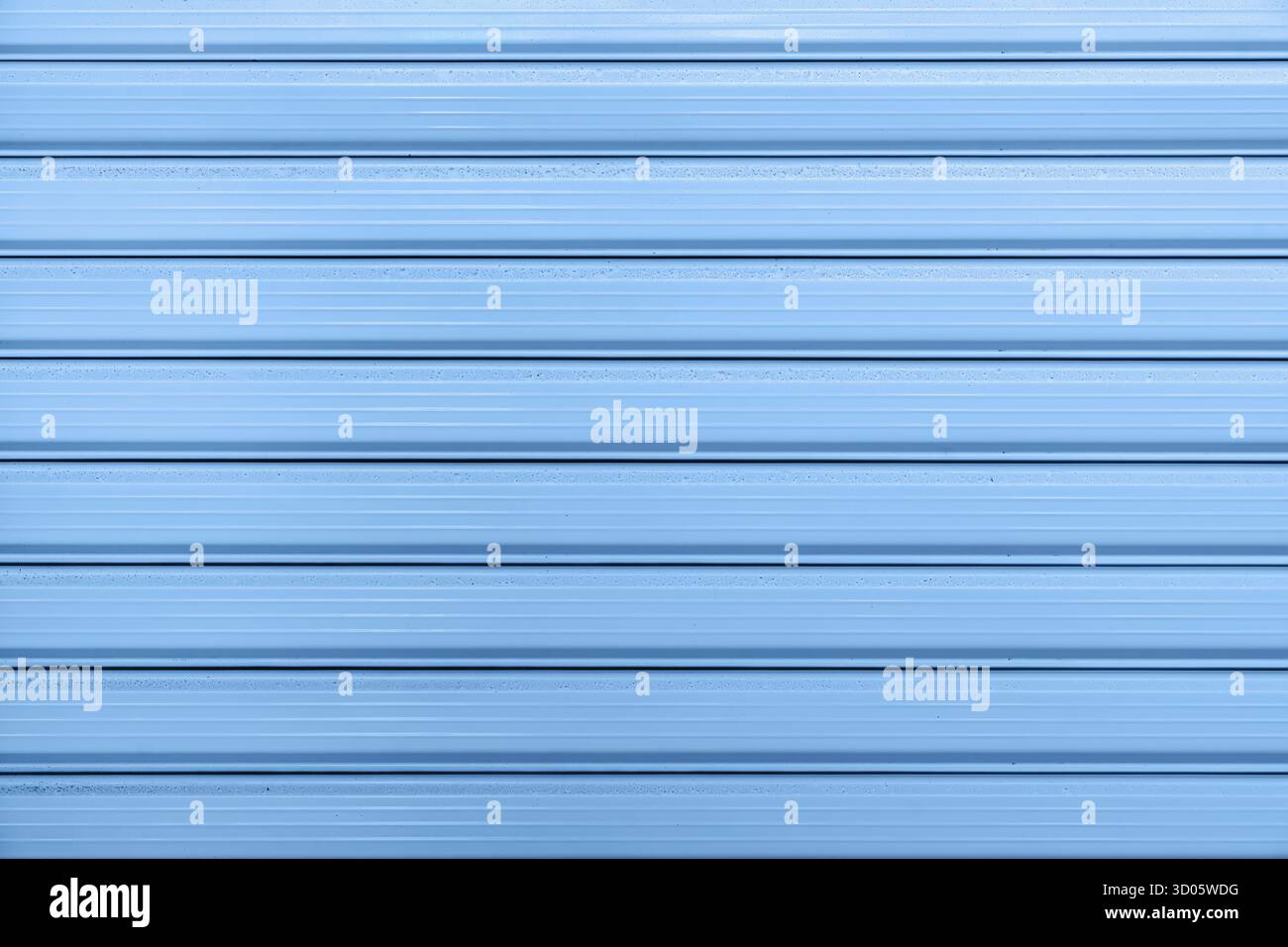 Close-up of blue metal wall with horizontal lines, showing smooth ...