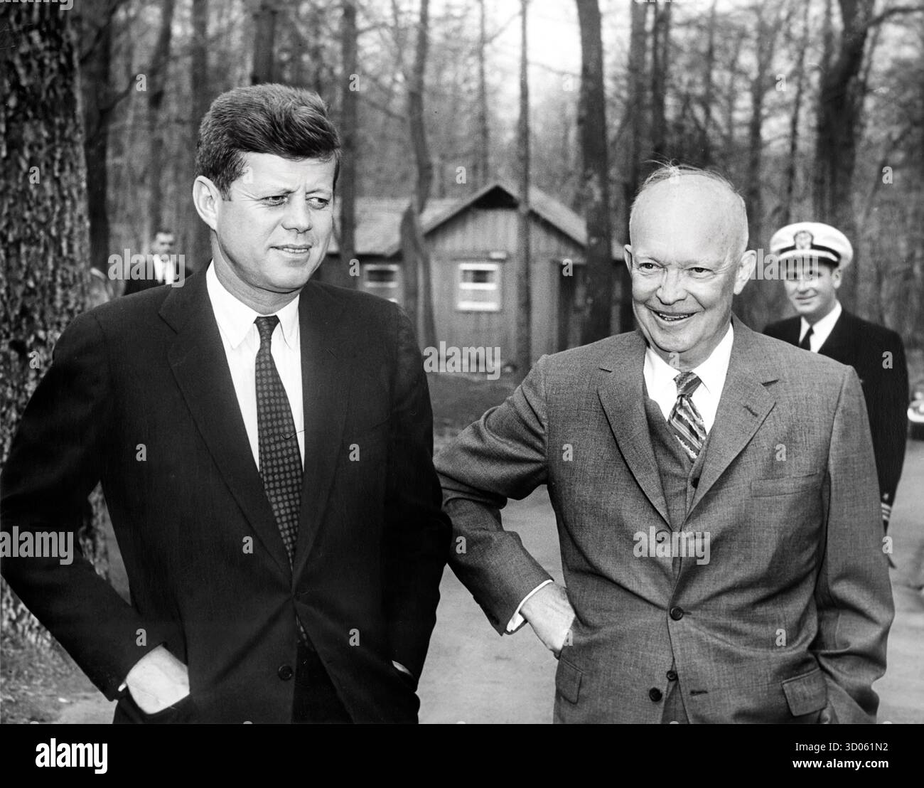 U.S. President John F. Kennedy with former U.S. President Dwight D ...