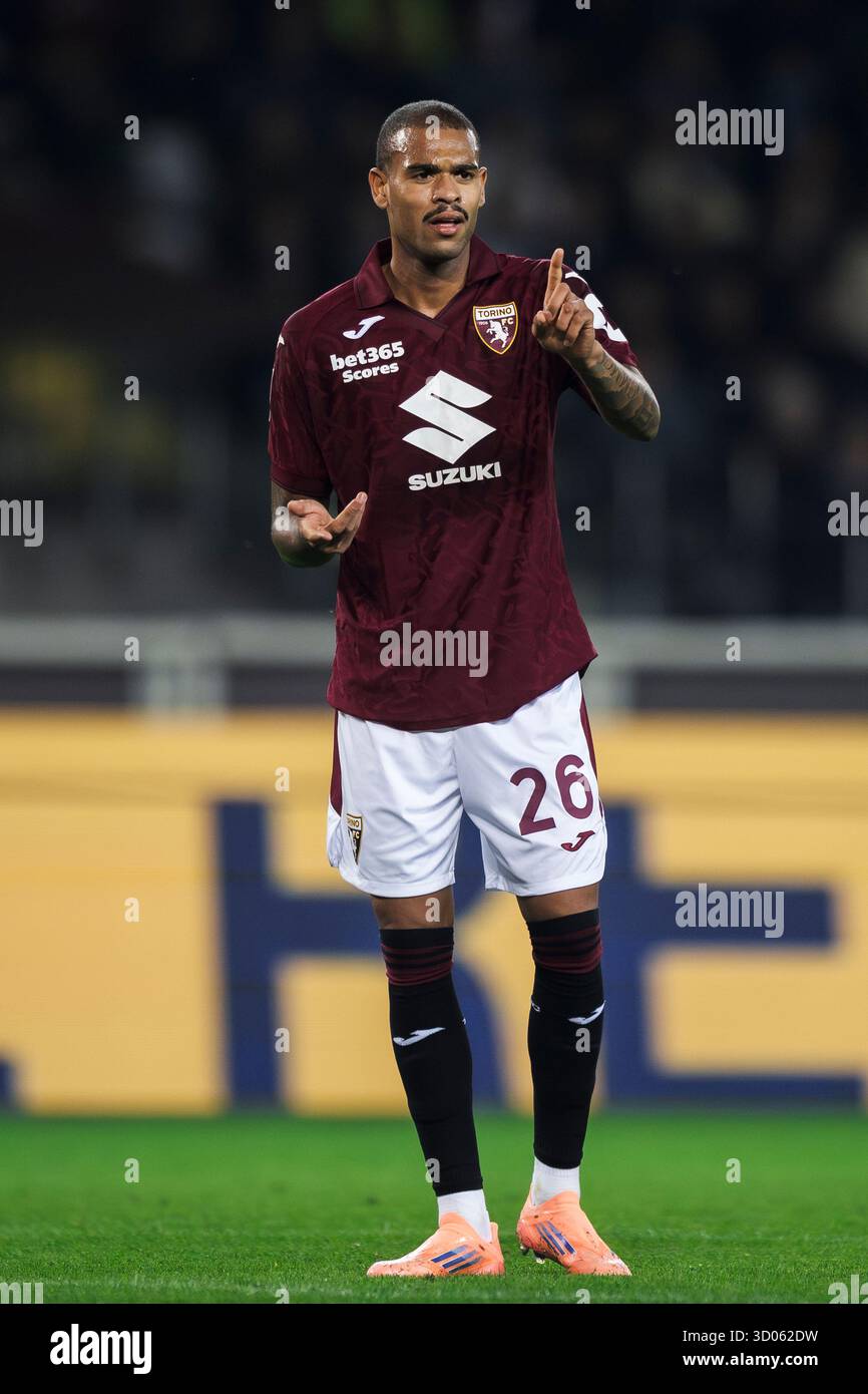 Cyril Ngonge of Torino FC gestures during the Serie A football match ...