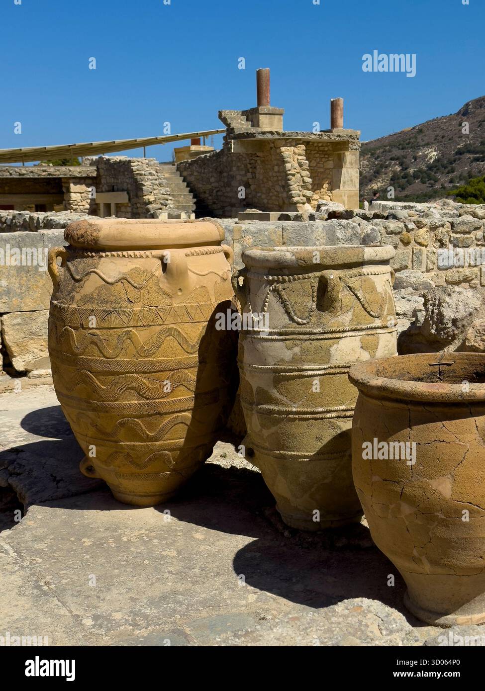 Giant clay vessels in Knossos a Bronze Age archaeological site ...