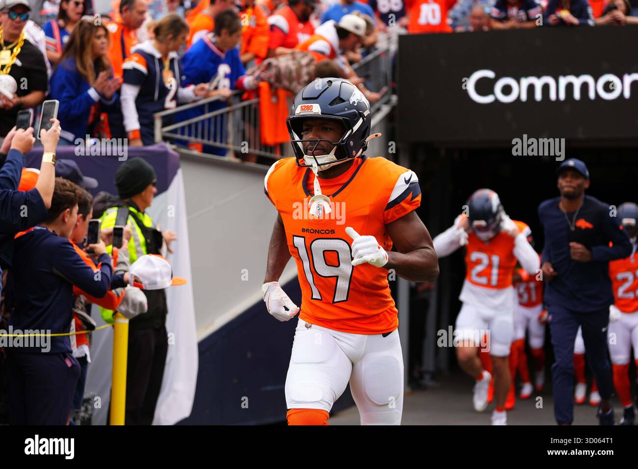 Denver Broncos wide receiver Marvin Mims Jr. takes the field against ...