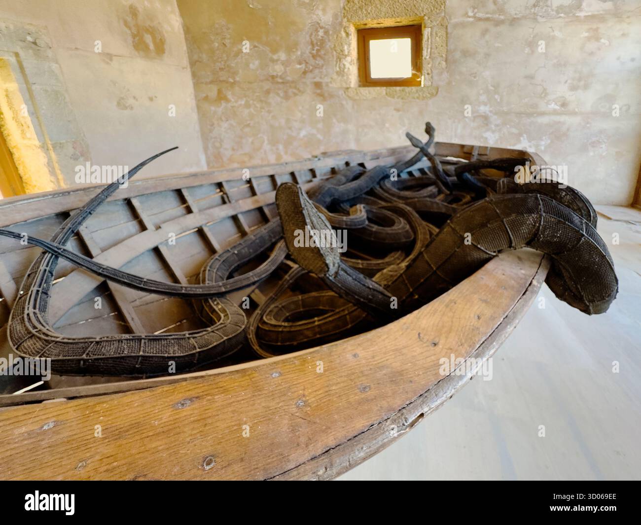 Sculpture of snakes athe Fortress of Rethymno built by the Venitians in ...