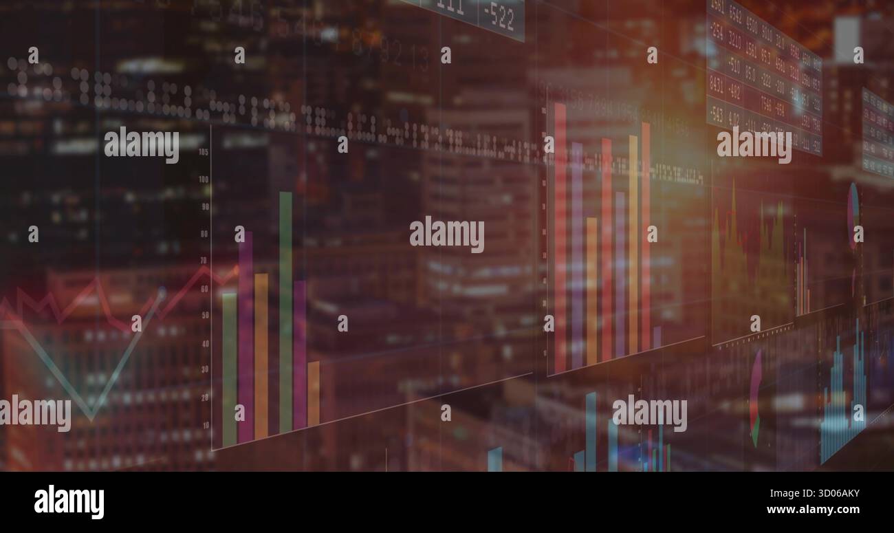 Colorful bar graphs data points hi-res stock photography and images - Alamy