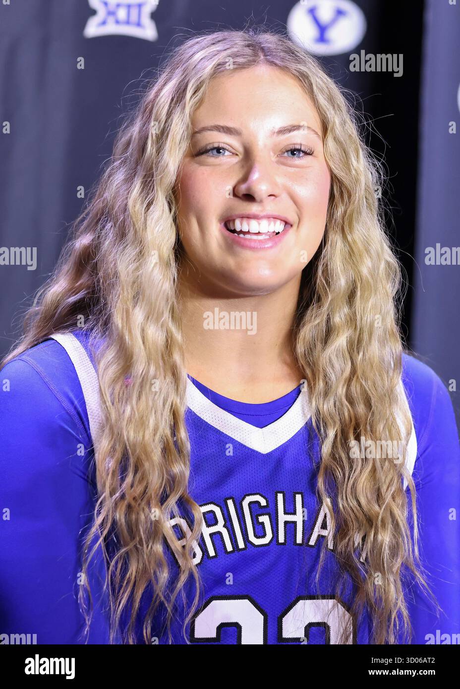 KANSAS CITY, MO - OCTOBER 21: BYU Cougars Hattie Ogden smiles during ...