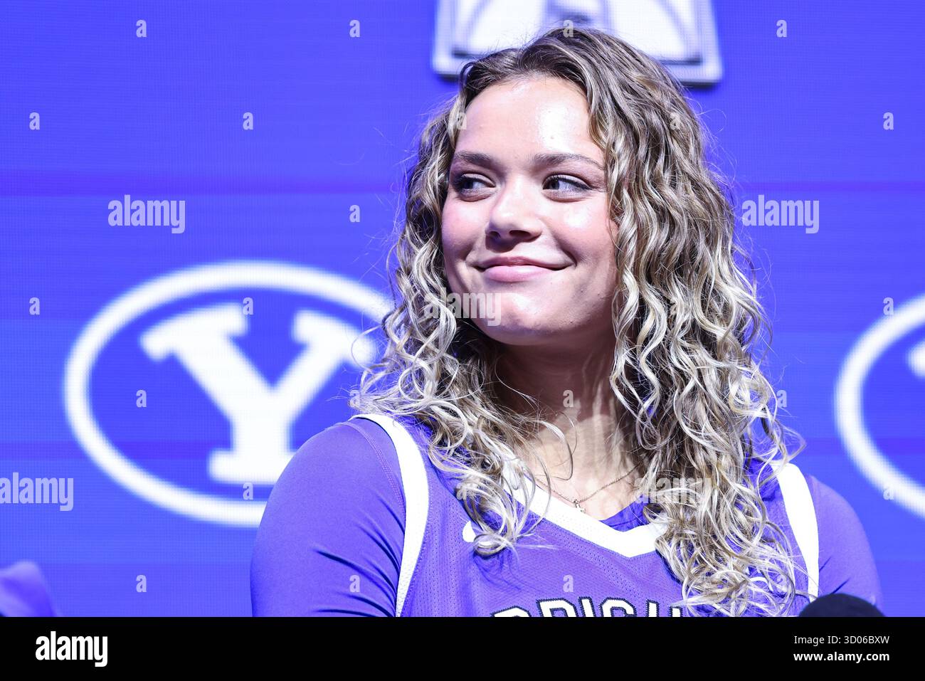 KANSAS CITY, MO - OCTOBER 21: BYU Cougars Delaney Gibb smiles during ...