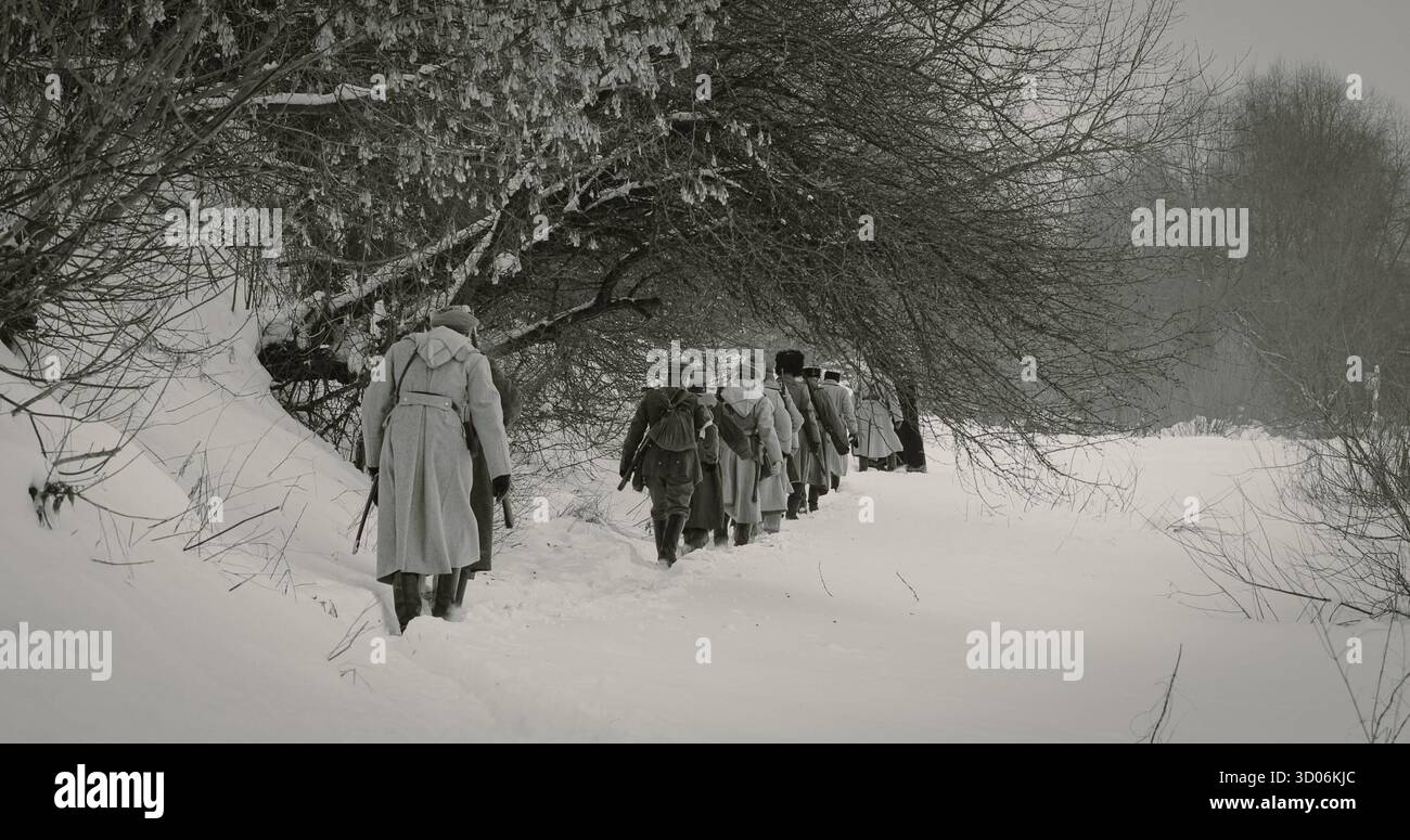 Men Dressed As White Guard Soldiers Of Imperial Russian Army In Stock ...