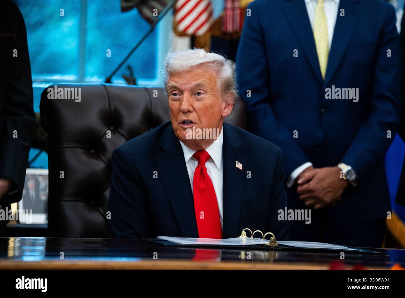 United States President Donald J Trump speaks during a Diwali ...