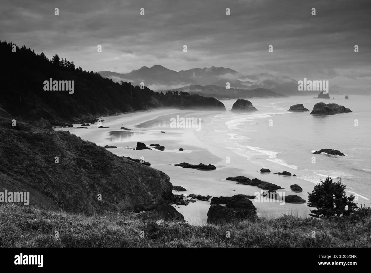 A breathtaking view of Cannon Beach, Oregon, taken from Ecola State ...