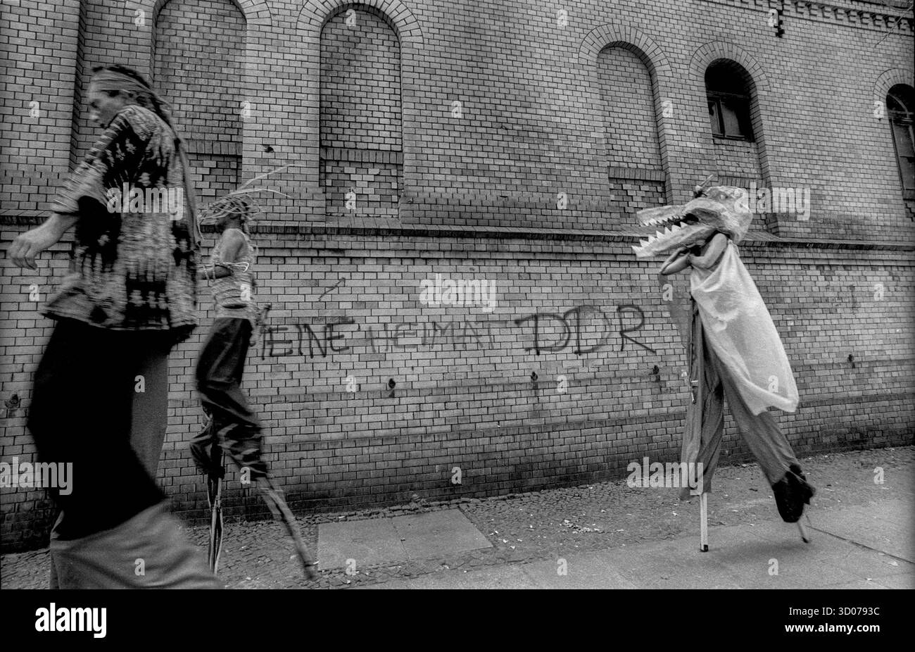 Germany, Berlin, 1.8.1992, Wise Fool Puppet Intervention, street ...