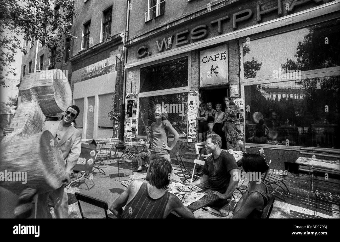 Germany, Berlin, 1.8.1992, Wise Fool Puppet Intervention, street ...
