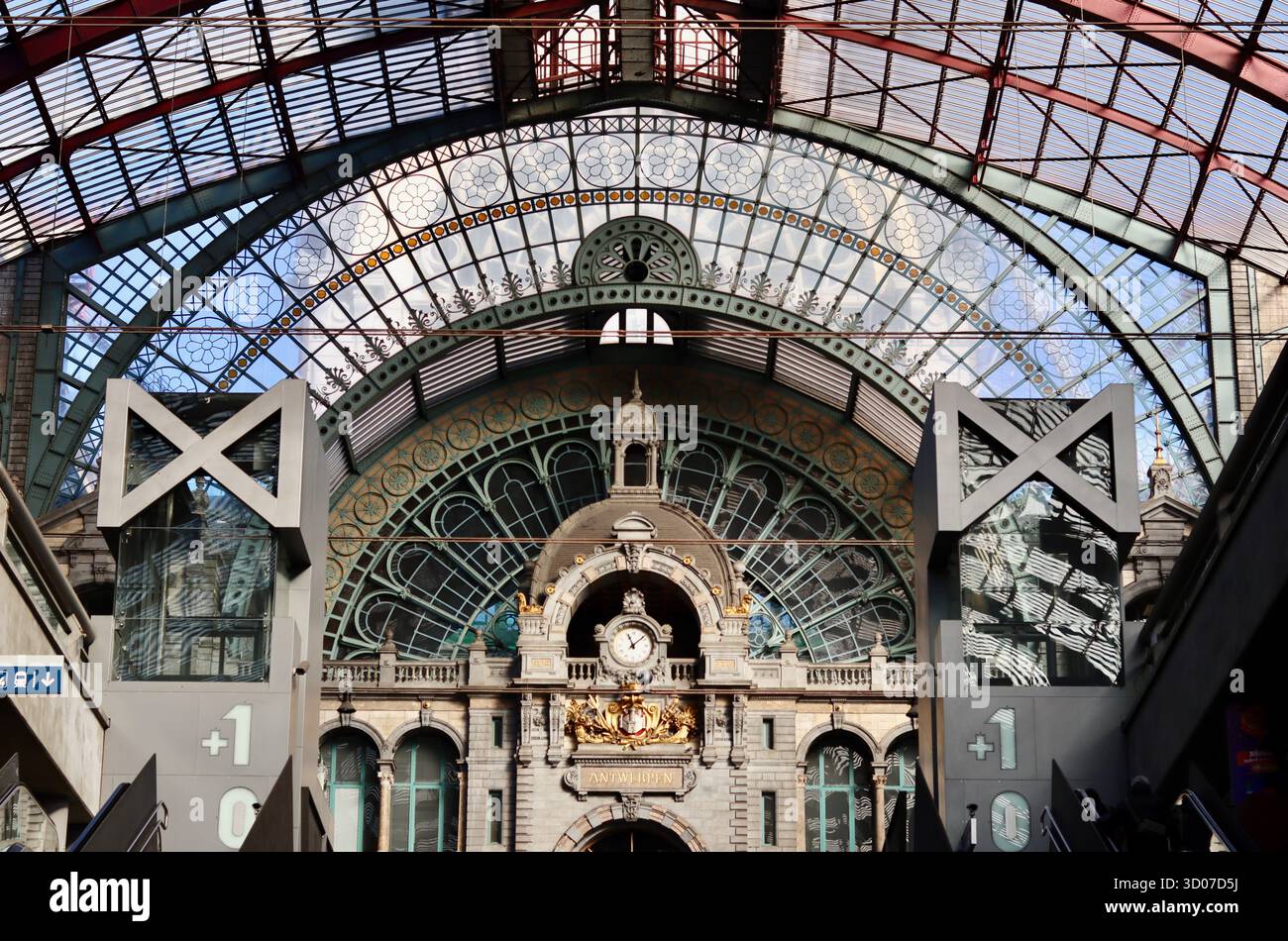Antwerp Central Station interior showcasing grand architecture, a ...
