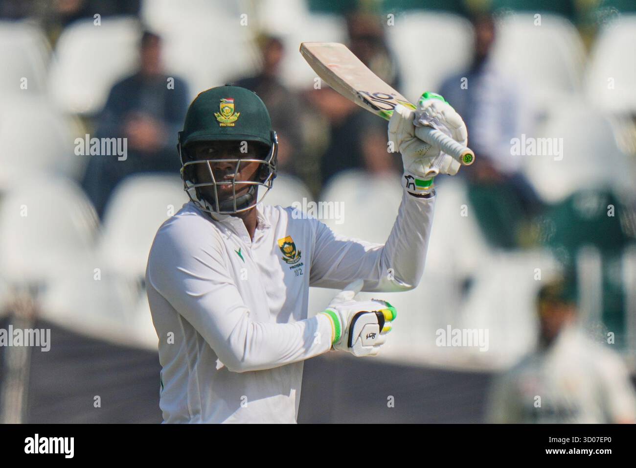 South Africa's Senuran Muthusamy reacts after scoring fifty during the ...