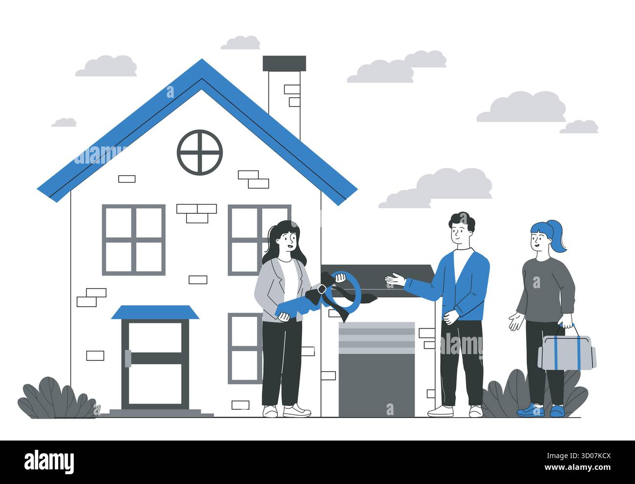 Sold family home Stock Vector Images - Alamy