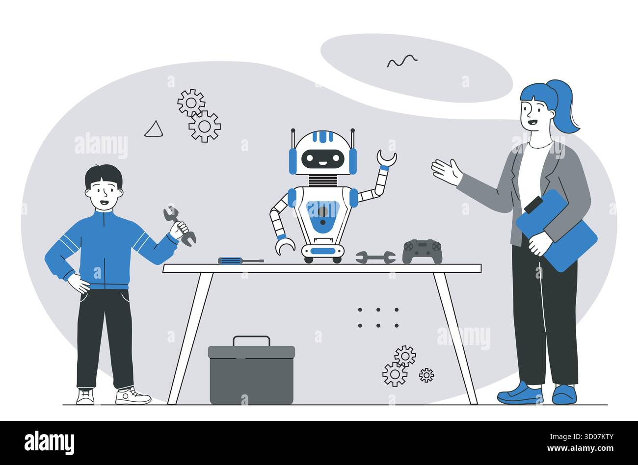 Robot blueprint Cut Out Stock Images & Pictures - Alamy