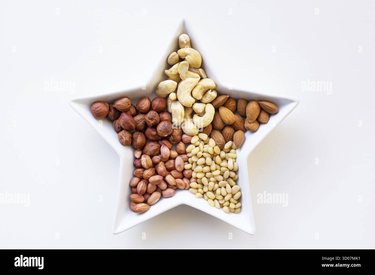 Mixed nuts in a dish in the form of stars Stock Photo - Alamy