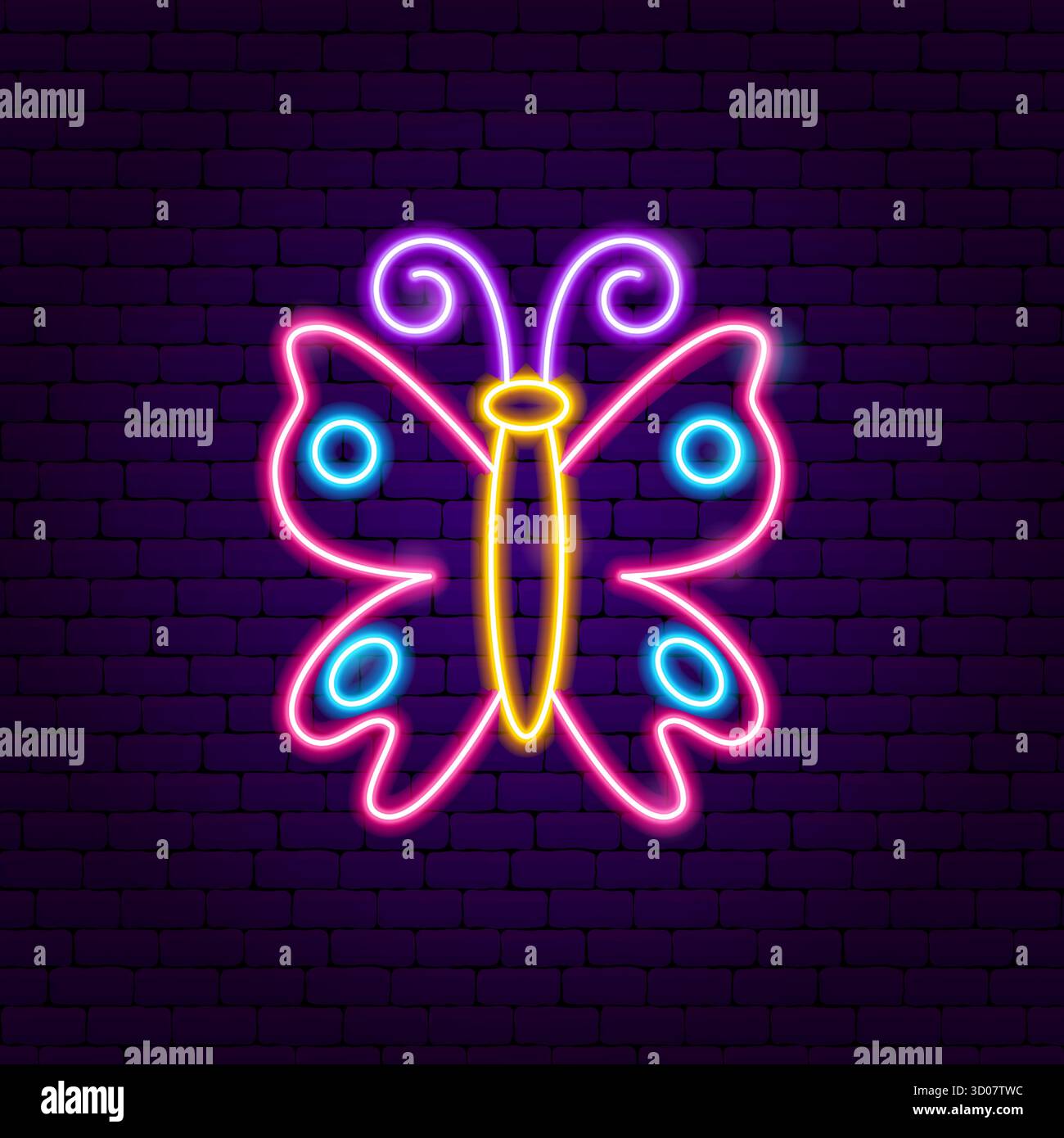 Fly glowing neon sign Stock Vector Images - Alamy