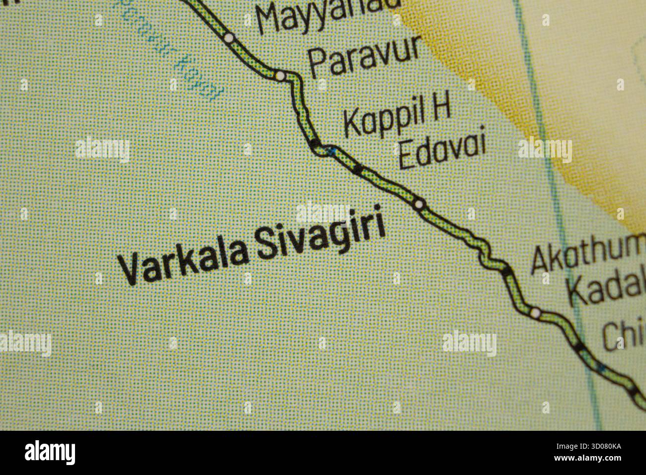 Varkala Sivagiri - India Railways junction schematic transport map ...
