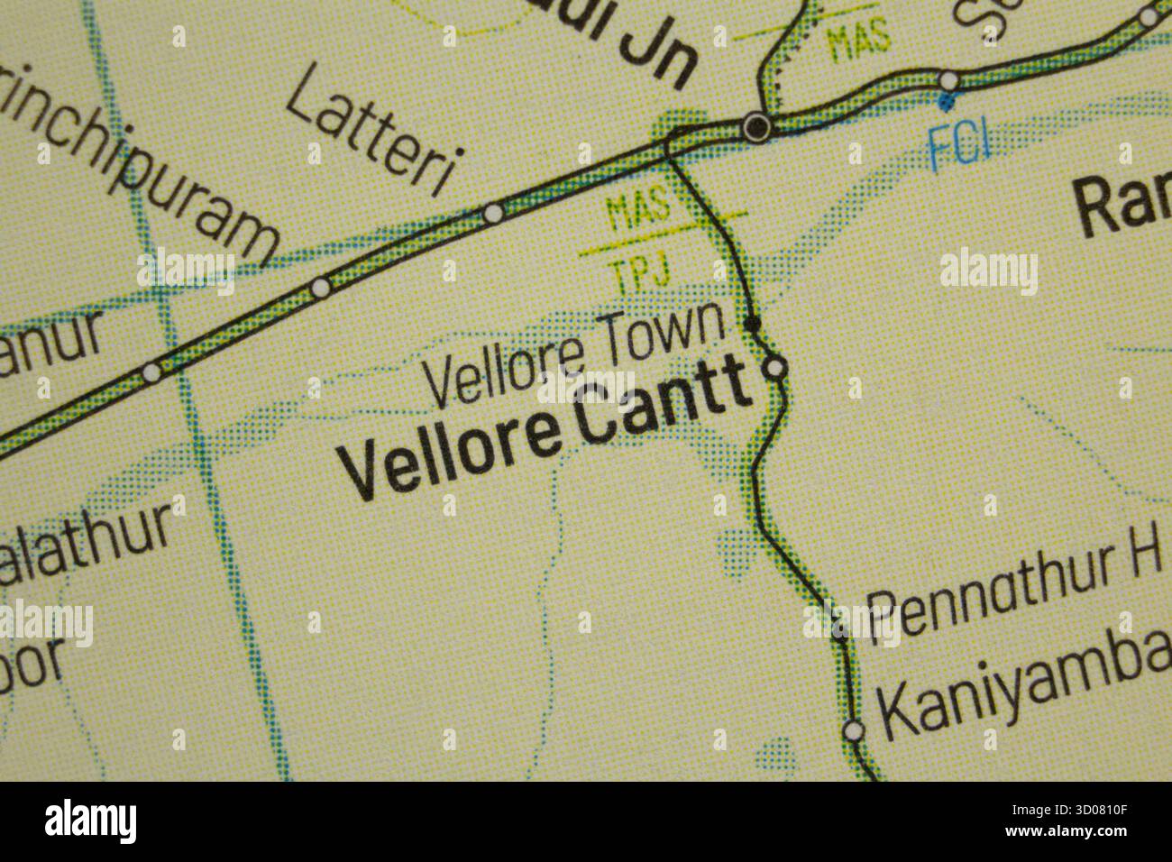 Vellore Cantt - India Railways junction schematic transport map train ...