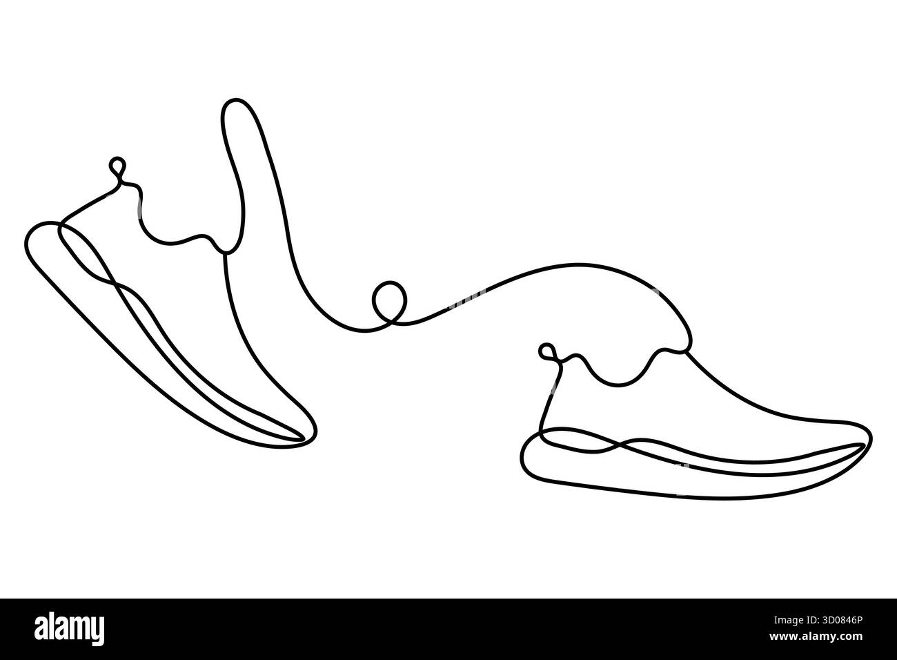 Continuous line drawing of modern shoes minimal outline vector artwork ...