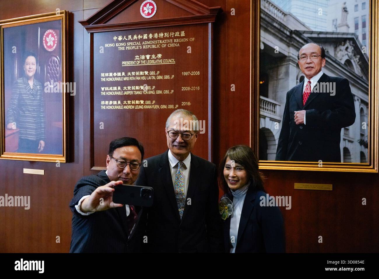 Hong Kong Lawmaker Tik Chi-yuen, Hong Kong Secretary for Health Lo ...