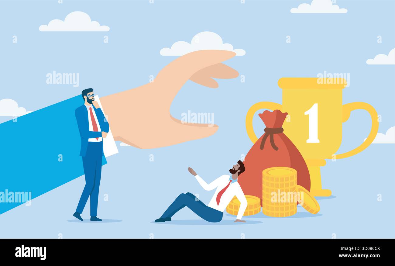 Business success unfair competition concept. Vector illustration Stock ...