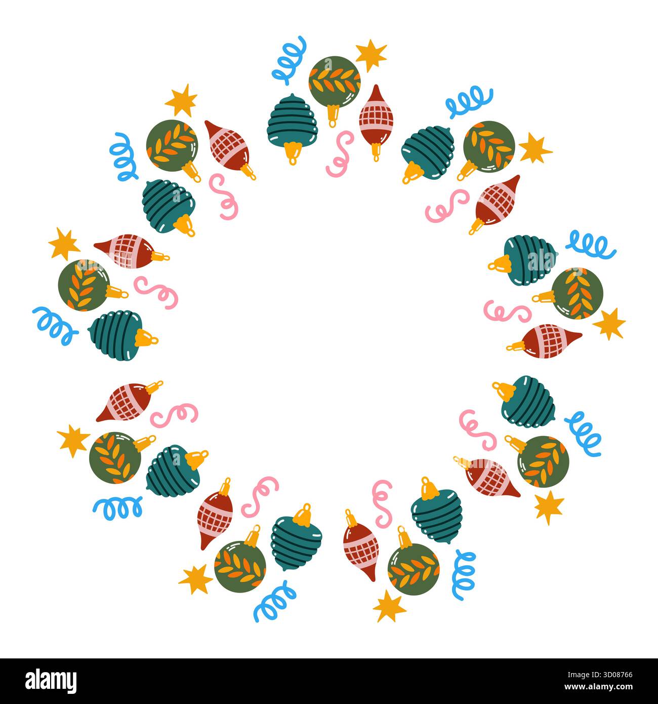 Christmas composition red decorations Stock Vector Images - Alamy