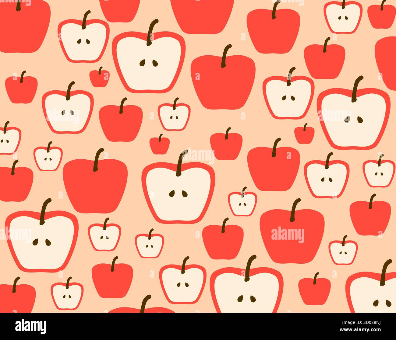 Red apples on orange Stock Vector Images - Alamy