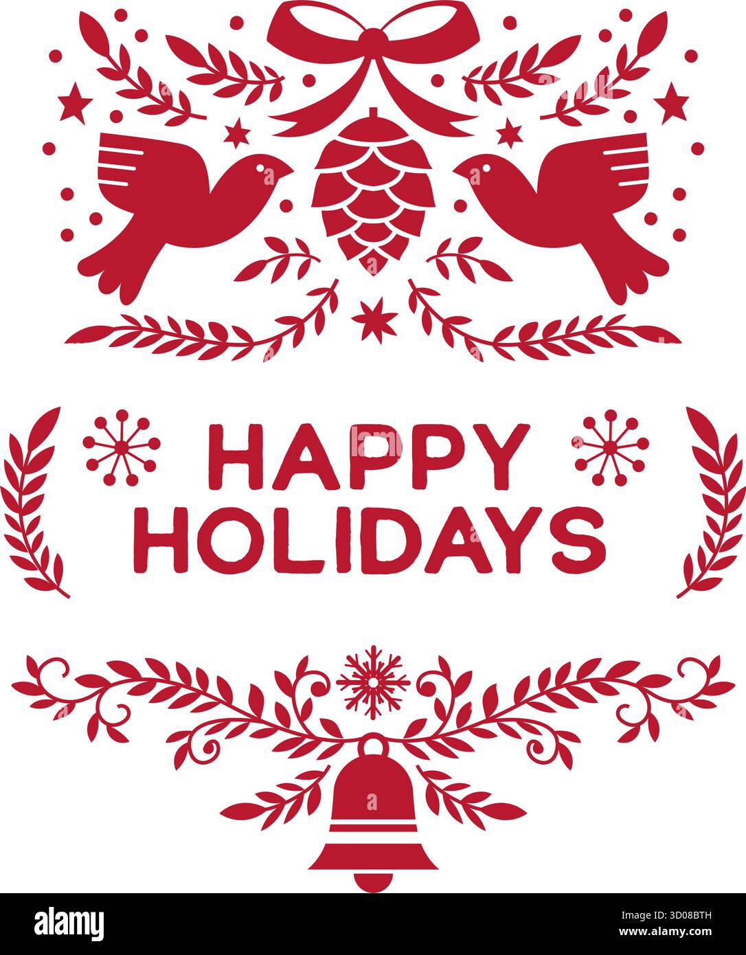 Traditional happy holidays christmas Stock Vector Images - Alamy