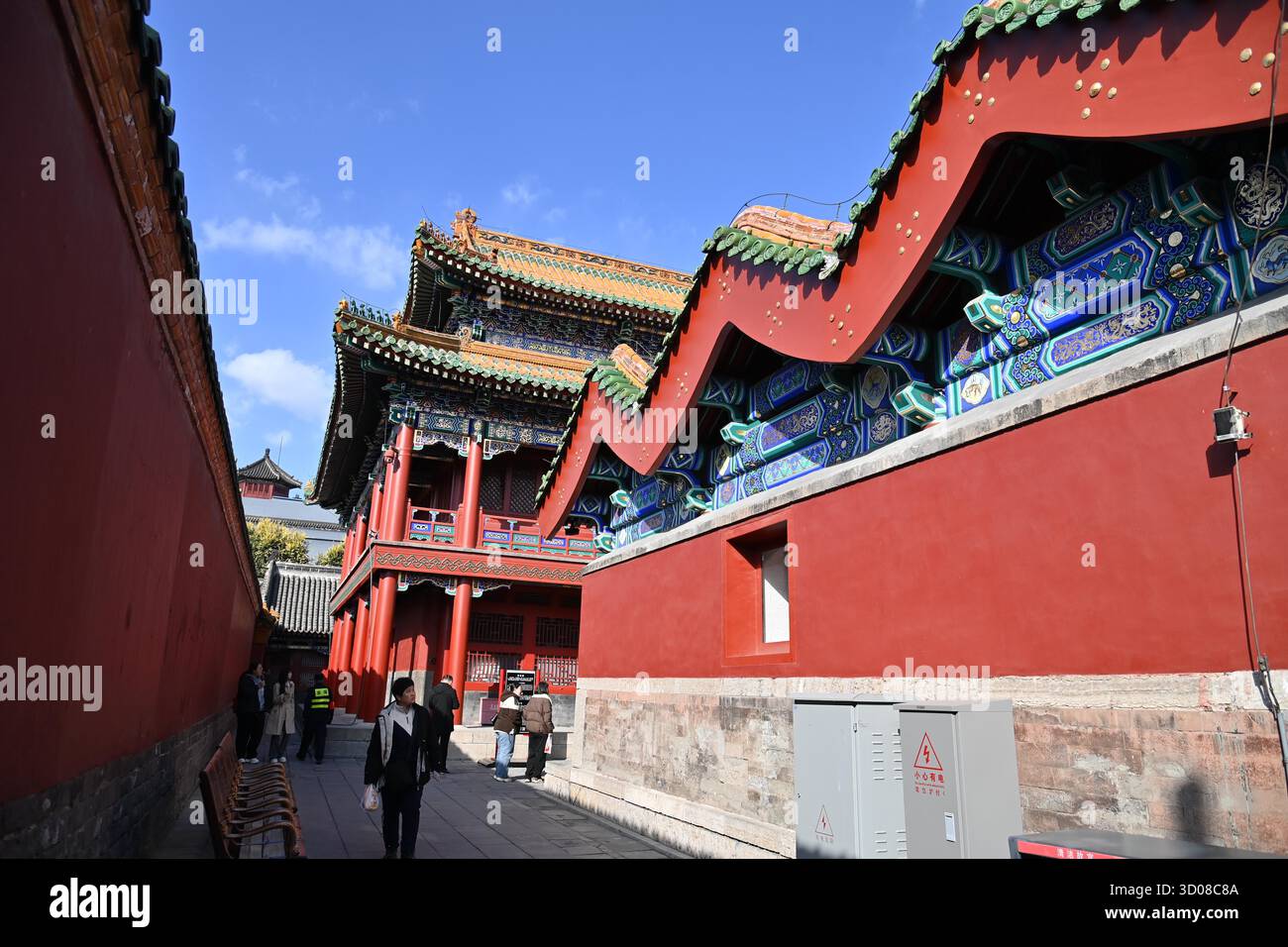 Tourists visit the Mukden Palace in Shenyang City, northeast China's ...