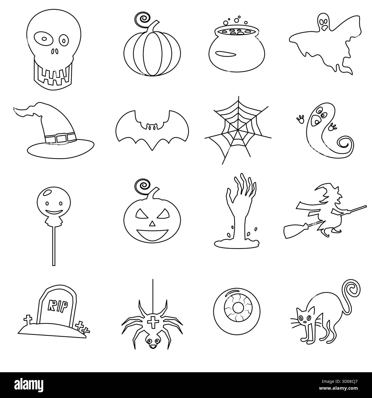 Halloween Icon set, Linear icon collection Stock Vector Image & Art - Alamy