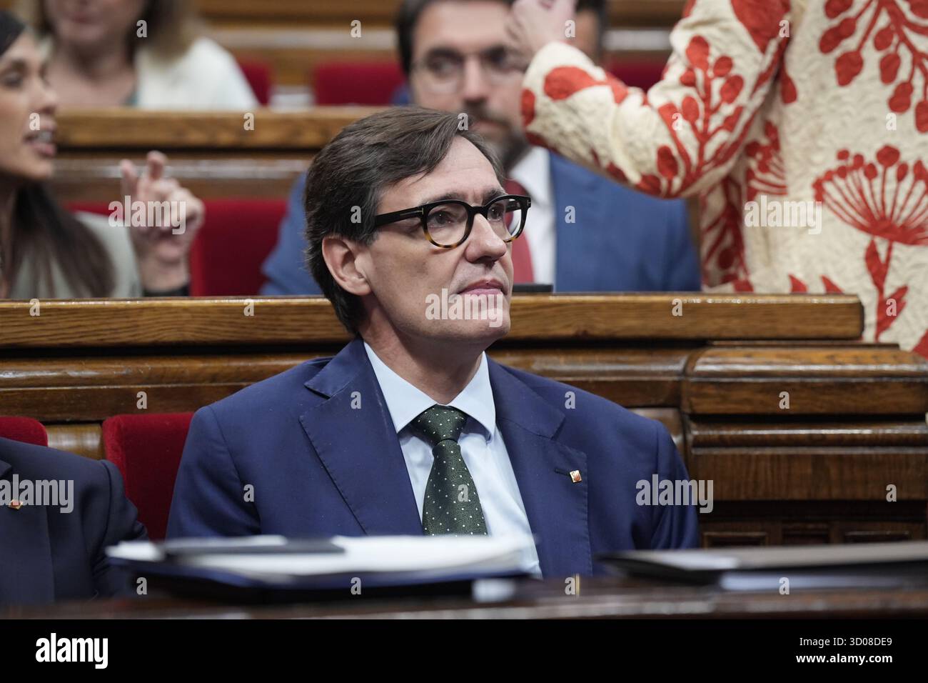 The president of the Generalitat, Salvador Illa, during a plenary ...
