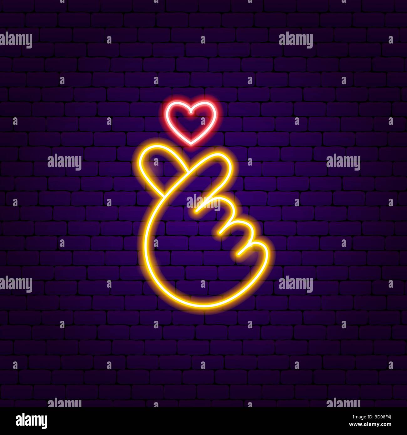 Neon heart shape in Stock Vector Images - Alamy