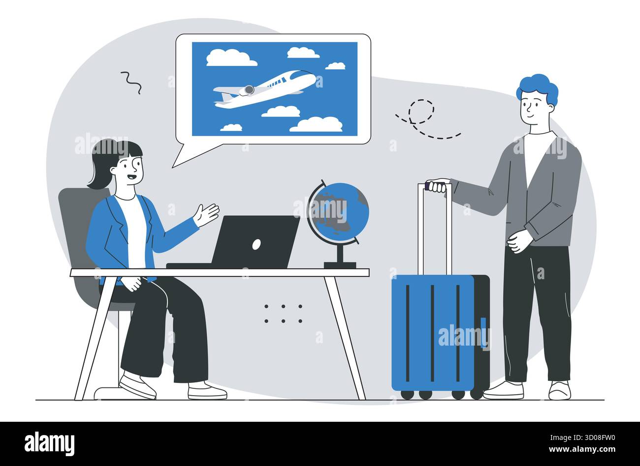 Laptop travel planning Stock Vector Images - Alamy