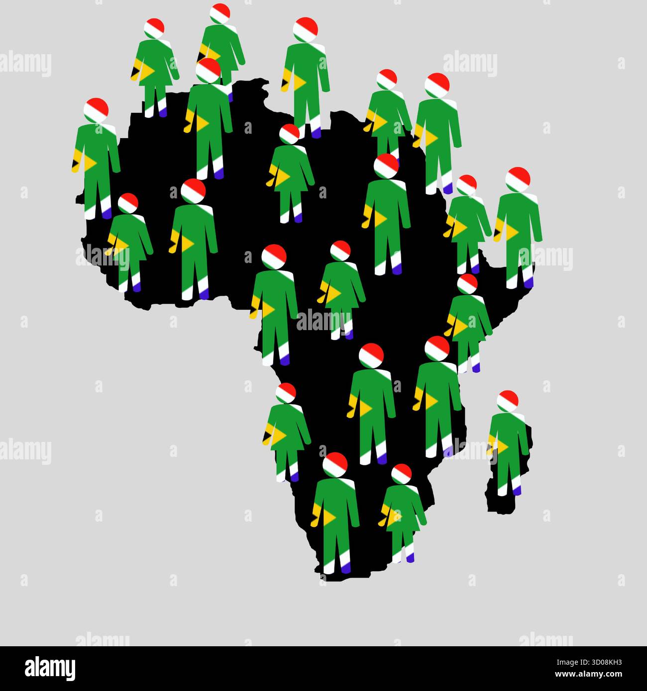african citizens africans standing together support concept union ...