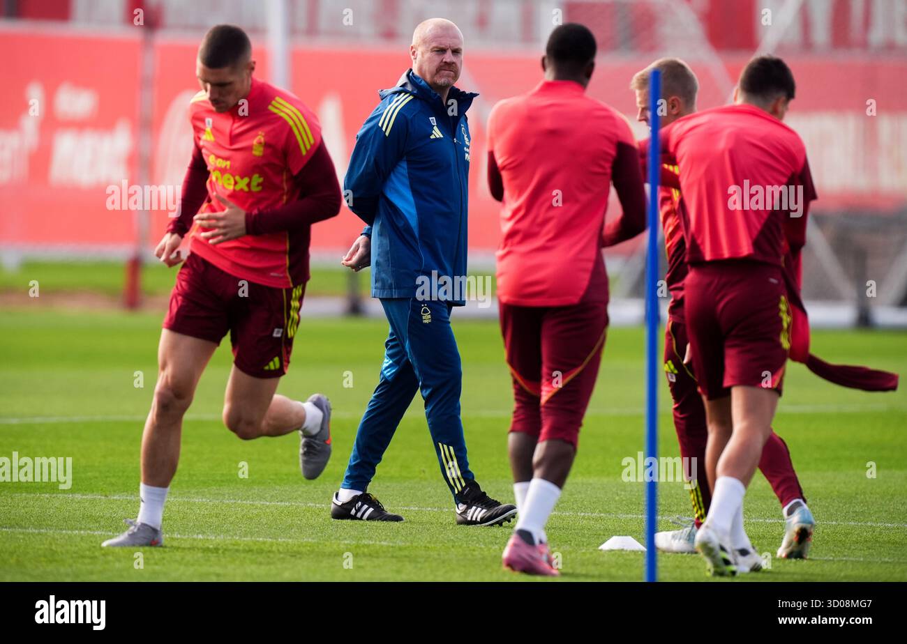 Nottingham Forest manager Sean Dyche during a training session at the ...